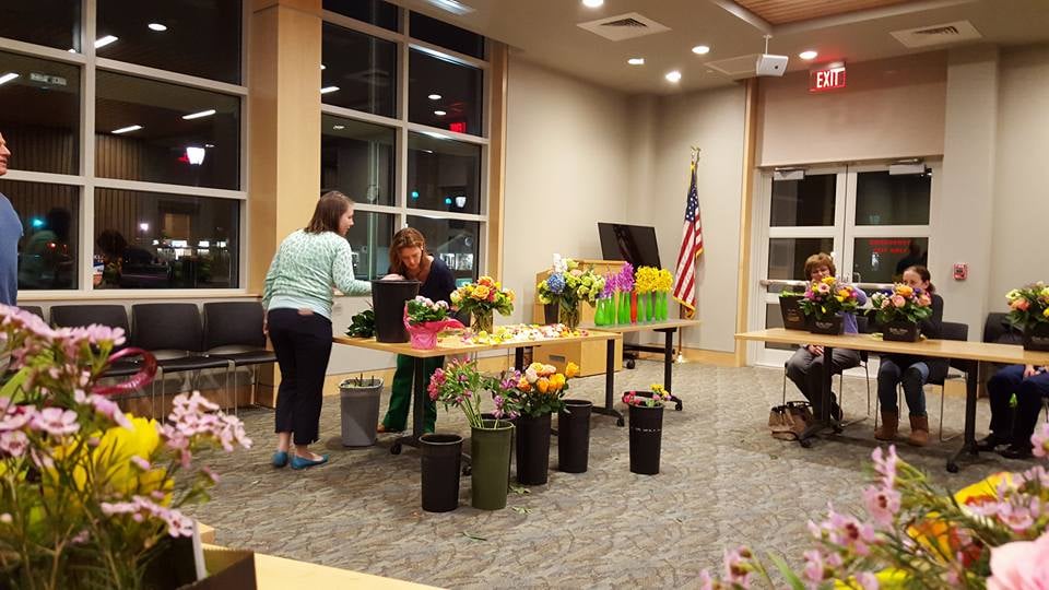 Flower Demonstration at the Westwood Public Library